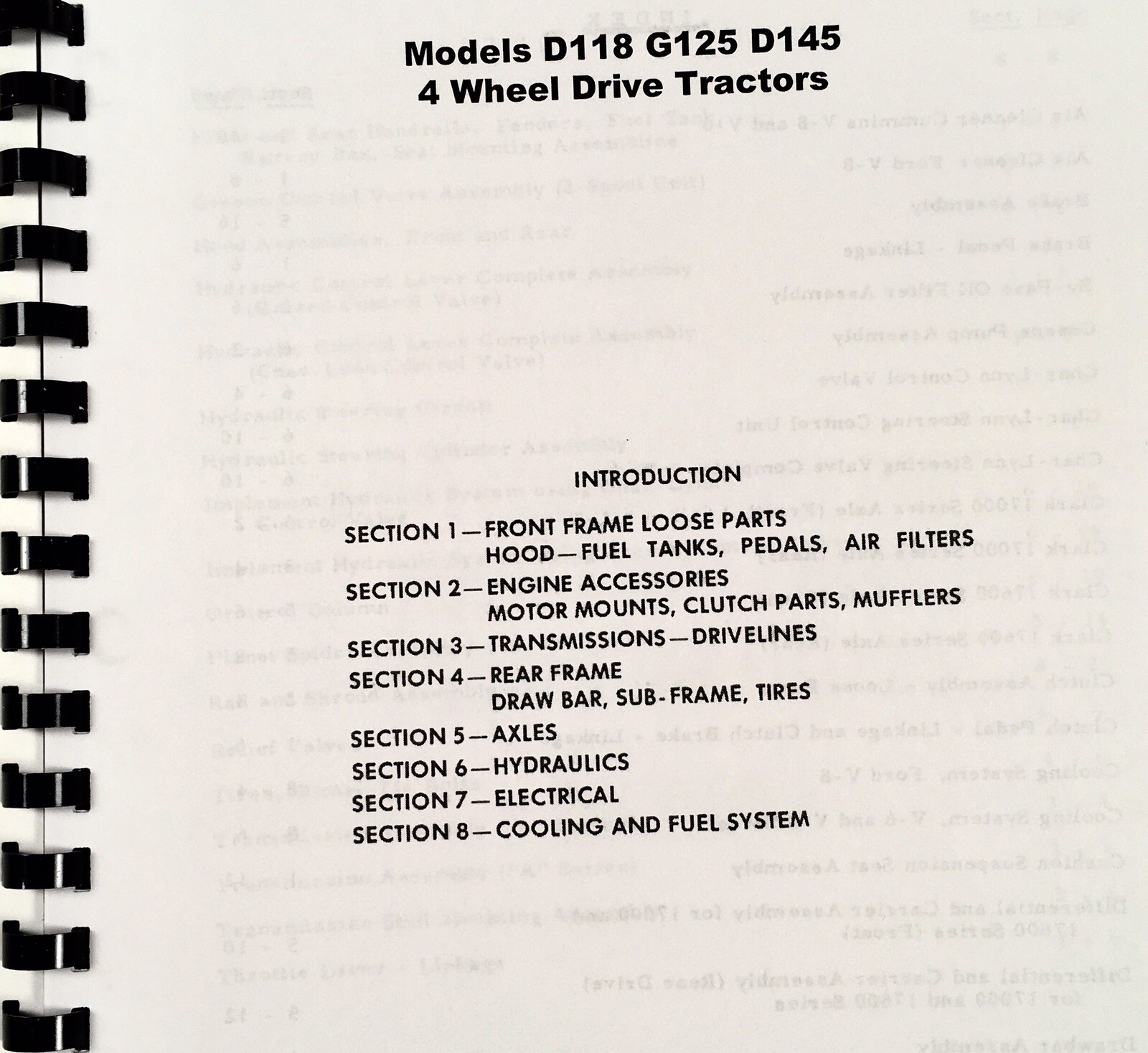 Versatile D118 G125 D145 4 Wheel Drive Tractors Parts Manual Catalog ...