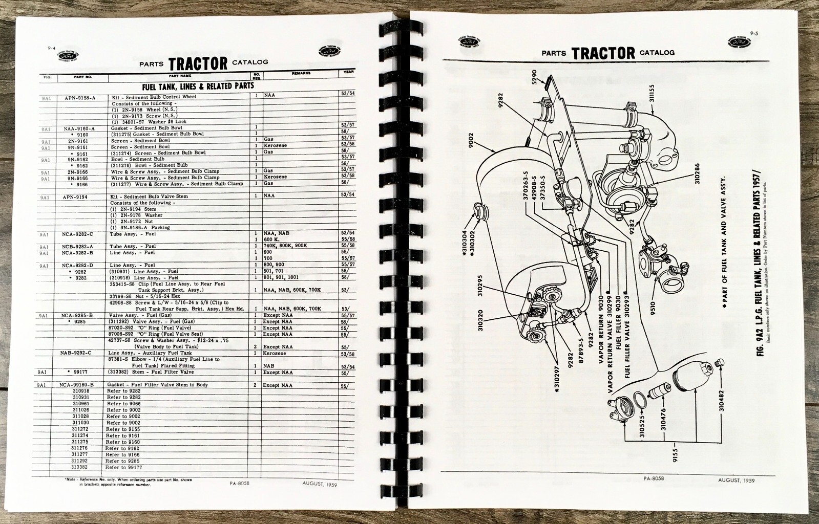Ford 741 771 811 820 821 840 841 Tractor 1953-1959 Master Parts Manual ...