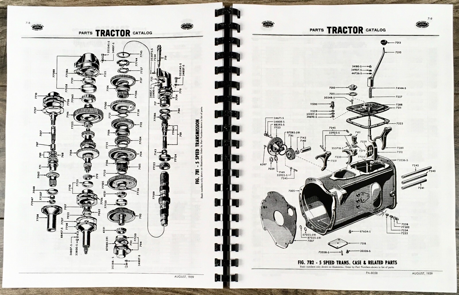 Ford 741 771 811 820 821 840 841 Tractor 1953-1959 Master Parts Manual ...