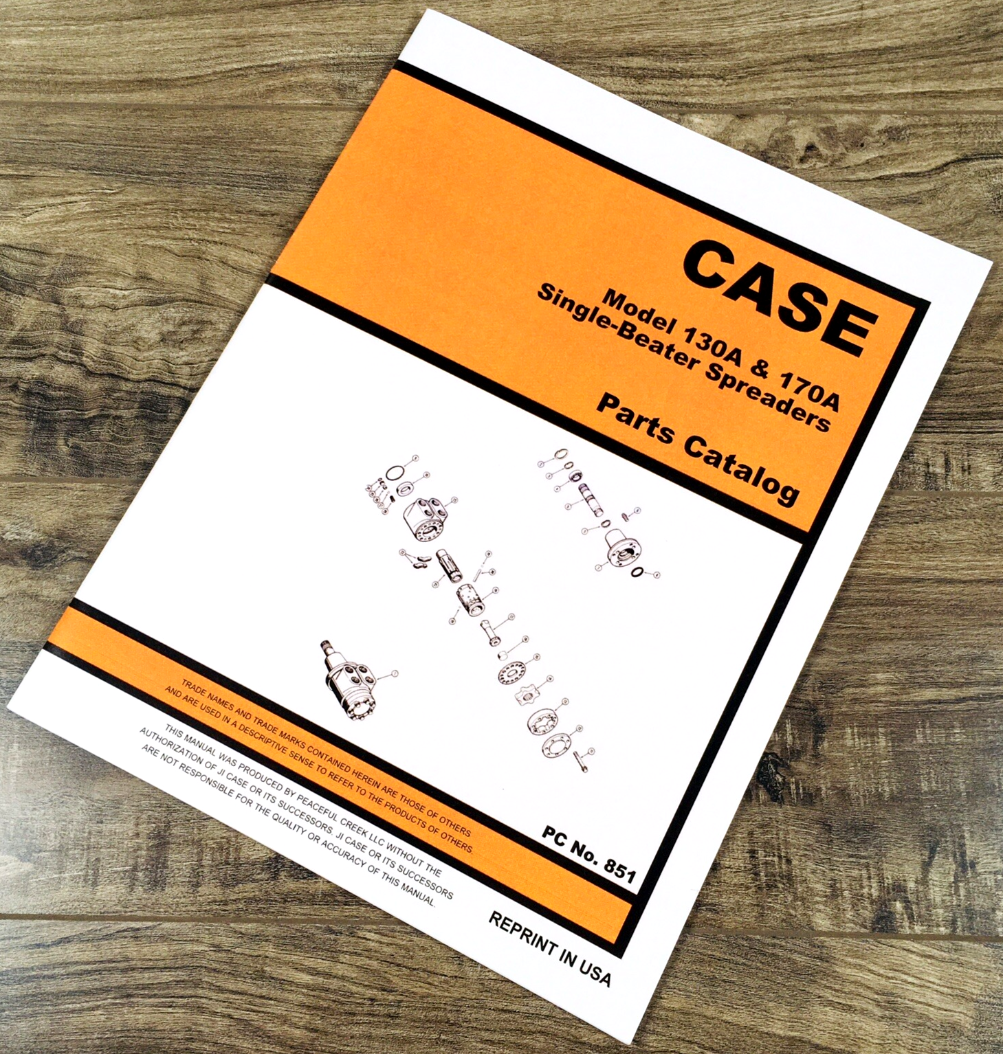 Case 130A 170A Single Beater Spreaders Parts Manual Catalog Book Assembly