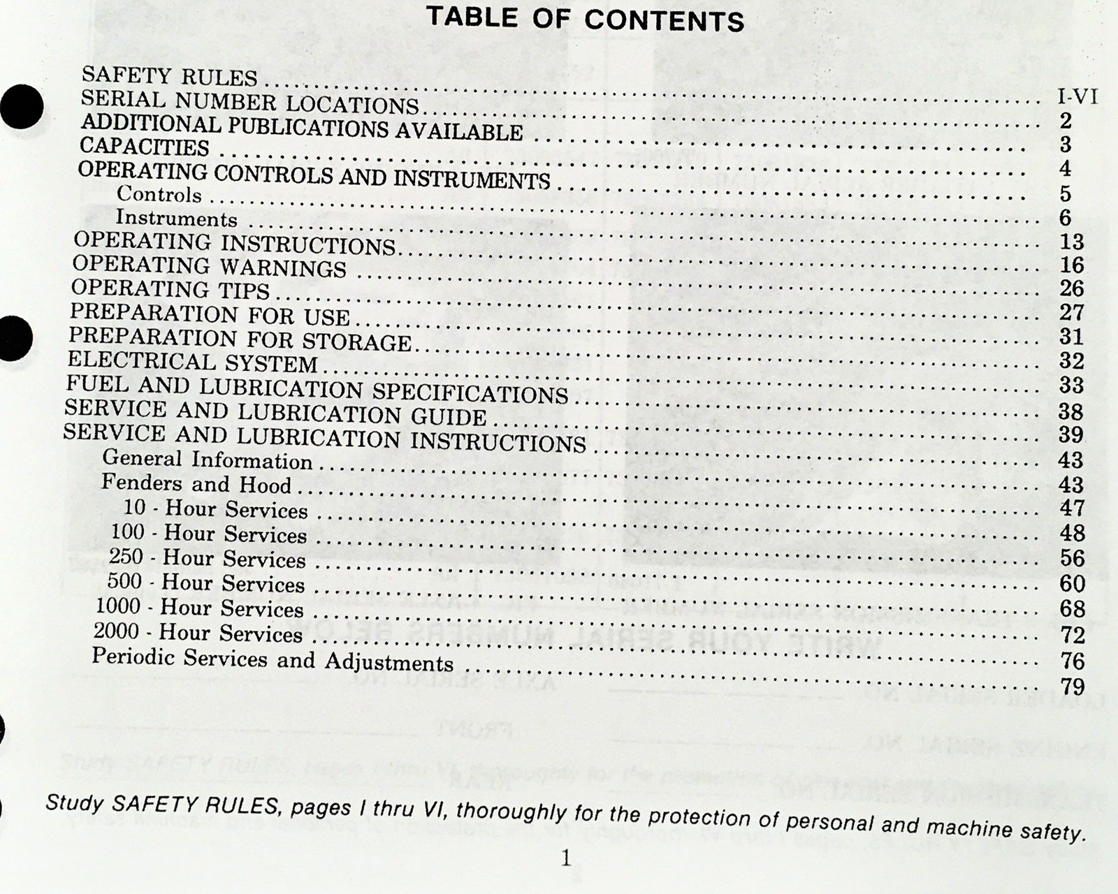 Fiat Allis Chalmers 545B 605B Wheel Loader Operators Manual Owners ...