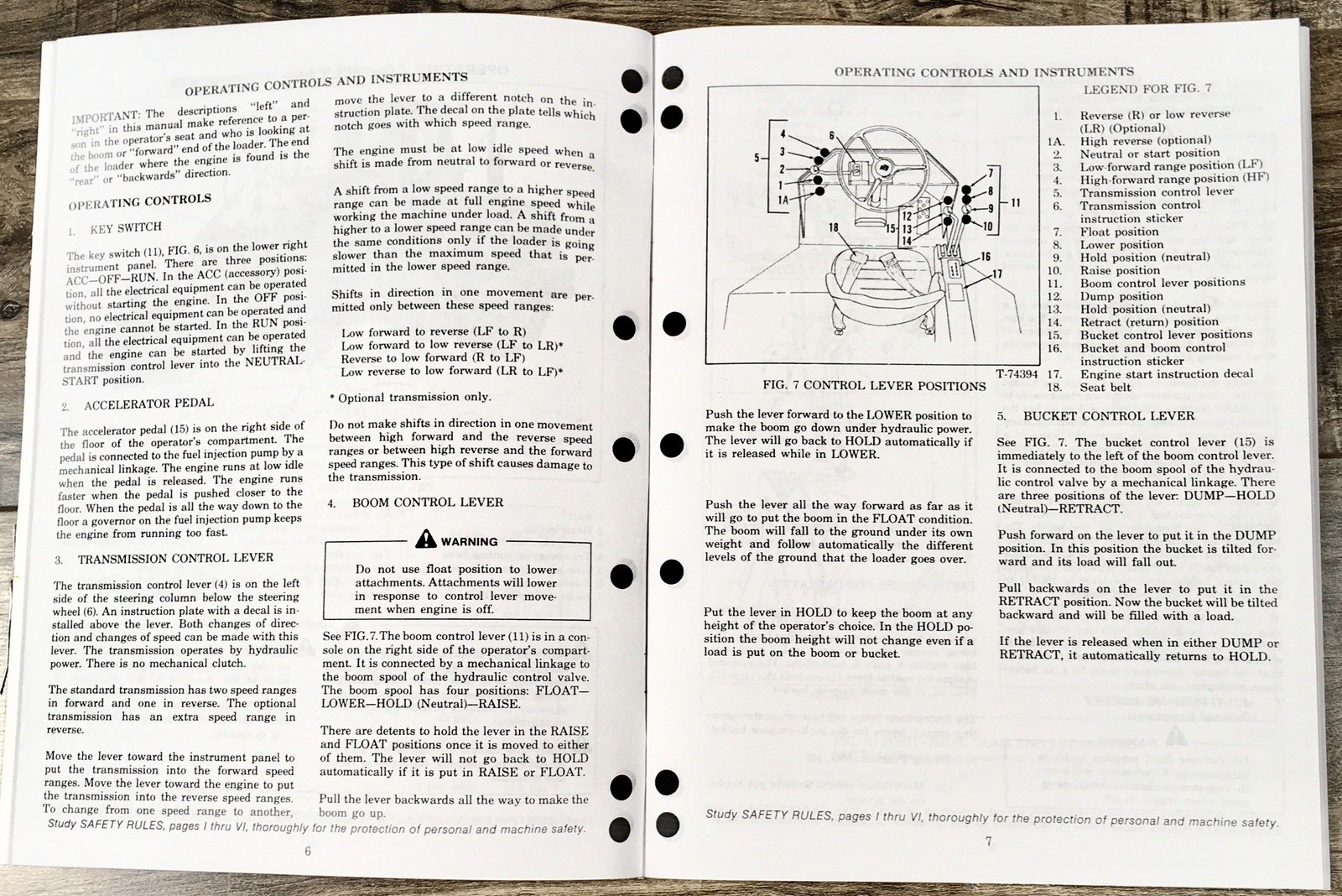 Fiat Allis Chalmers 545B 605B Wheel Loader Operators Manual Owners ...